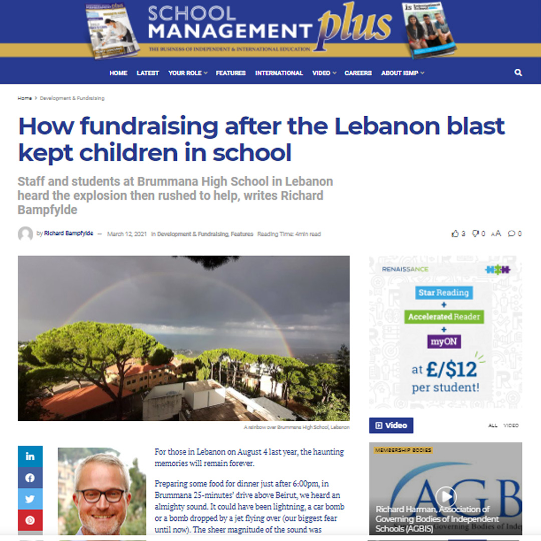 BHS Featured in School Management Plus Magazine - Brummana High School